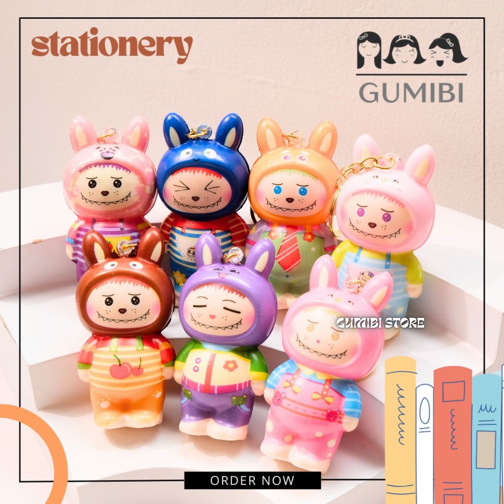 Jual GANTUNGAN KUNCI SQUISHY LABUBU VERSI 2 GANCI SQUISHY LABUBU SENYUM ...