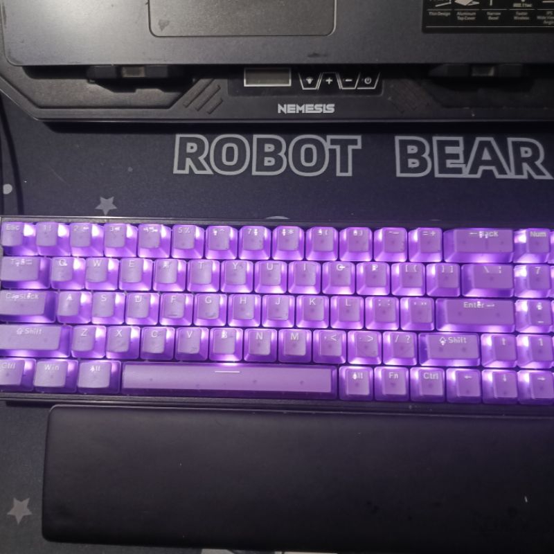 Jual Keycaps Purple on White Semi-Transparent | Mechanical Keyboard ...