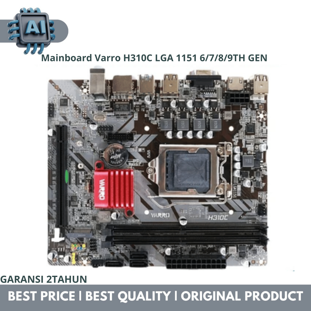 Jual Motherboard VARRO H310C LGA 1151 6/7/8/9th Gen - Support Intel Core i7, Dual Channel DDR4 ...