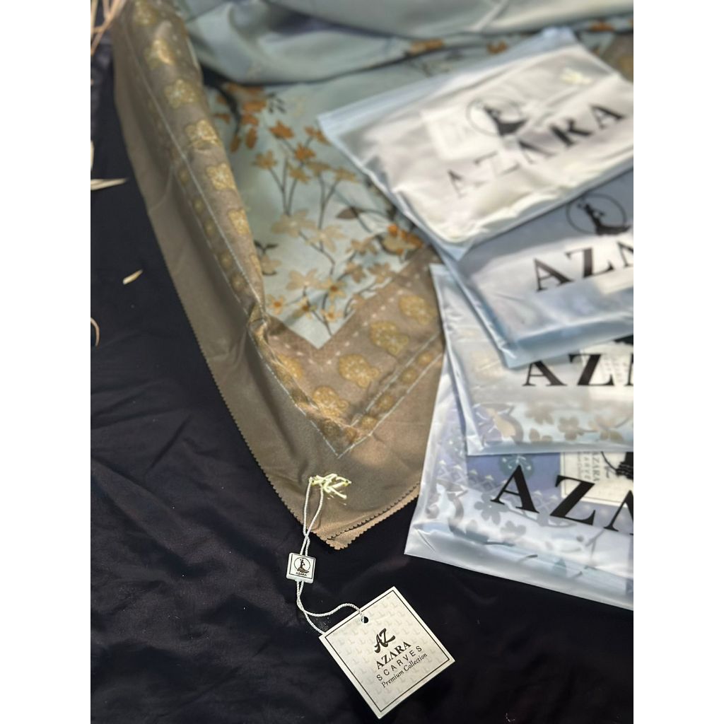 Jual hijab motif voal premium / jilbab motif / hijab azara kemasan ...