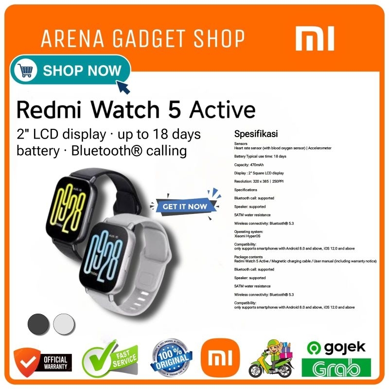 Jual Xiaomi Watch 5 Active New Garansi Resmi Xiaomi Smart Watch Jam ...