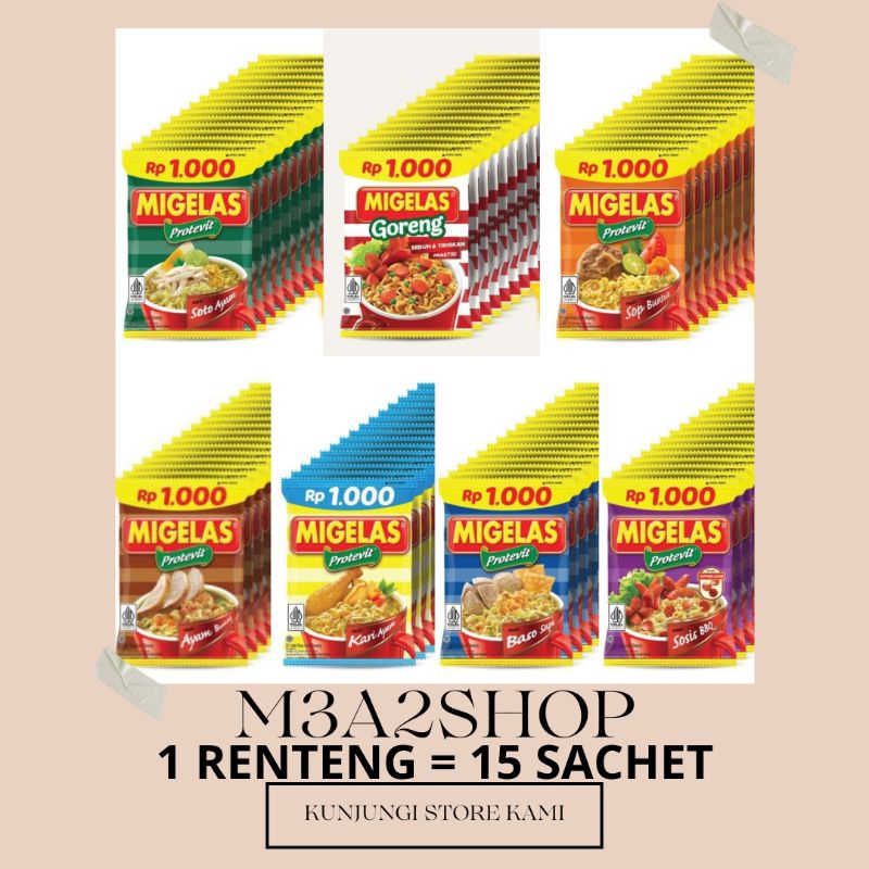 Jual MIGELAS BERBAGAI VARIAN RASA RENCENG ISI 15 SACHET | Shopee Indonesia