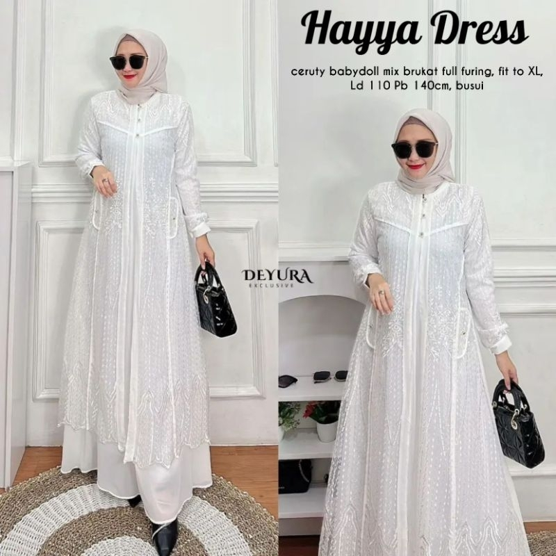 Jual Hayya Dress / New brukat /Gamis Muslim Hayya Dress Brukat Tulle ...