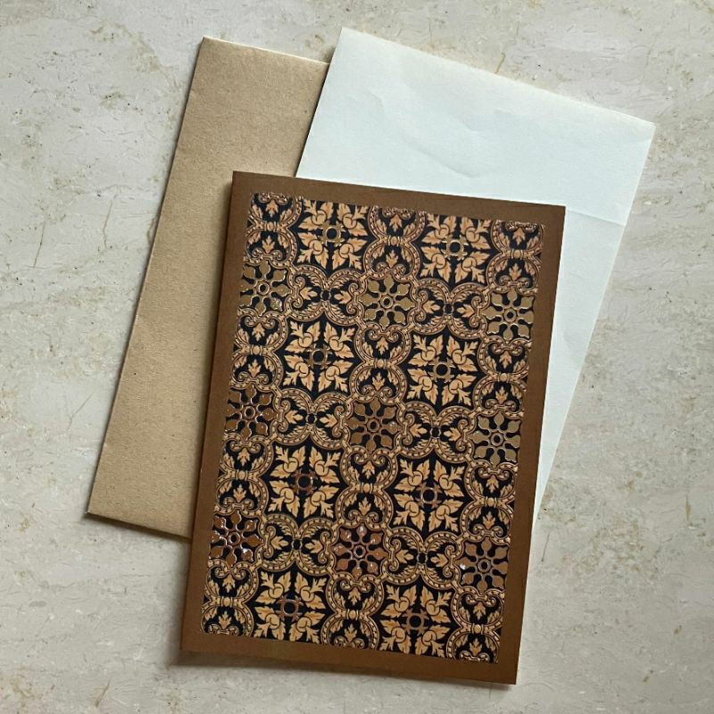 Jual Blank Card Batik / Kartu Ucapan Motif Batik - B2210 | Shopee Indonesia