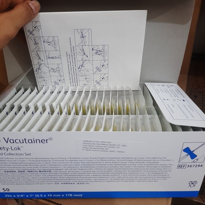 Jual BD Vacutainer Wing Needle Safety Lock 23G | Shopee Indonesia