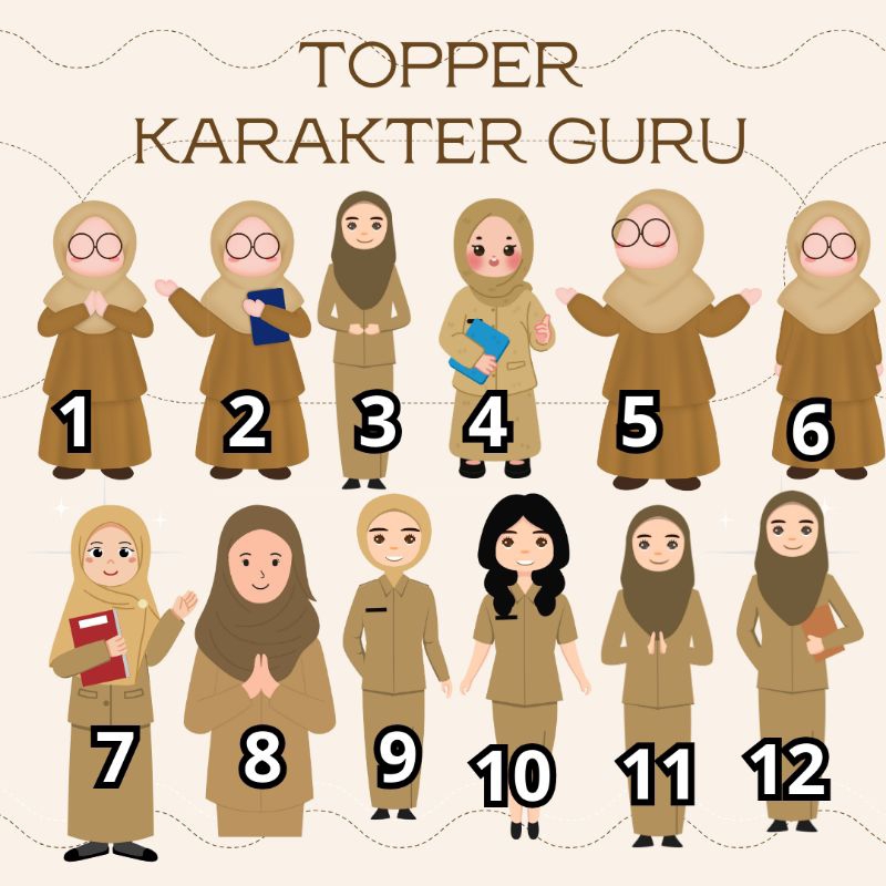 Jual Topper Guru pakai Baju Khaki | Shopee Indonesia