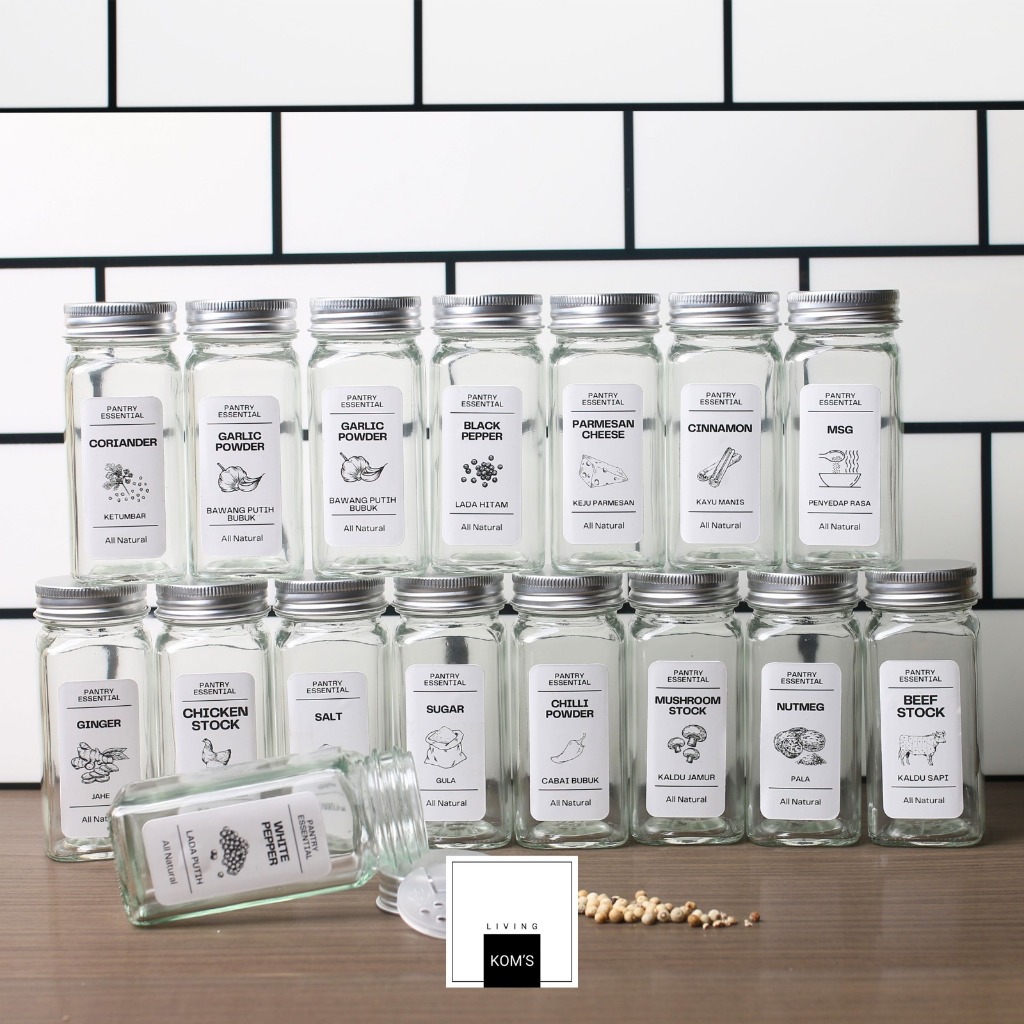 Jual Botol Kaca 120 ml untuk Bumbu Dapur + FREE sticker vinyl ...
