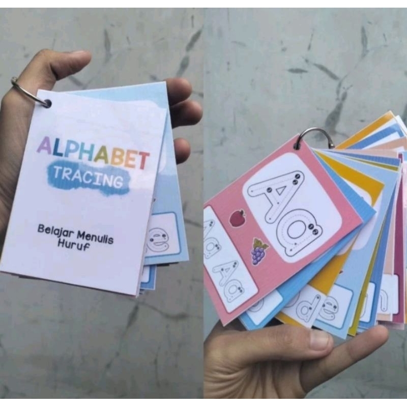 Jual FLASHCARD BUKU SAKU ALPHABET TRACING MEDIA BELAJAR BACA TULIS ANAK ...
