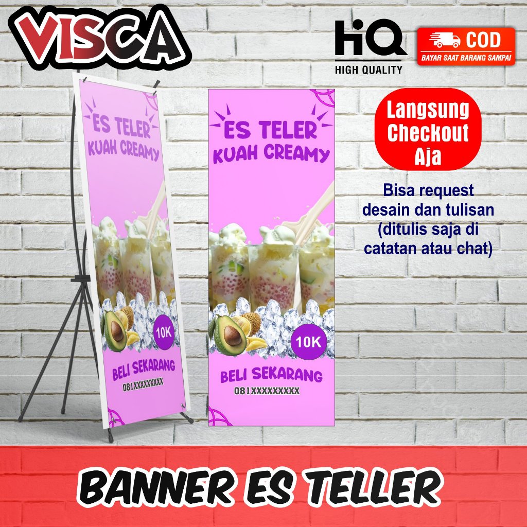 Jual Spanduk X Banner Es Teler - Bisa Request Desain | Shopee Indonesia