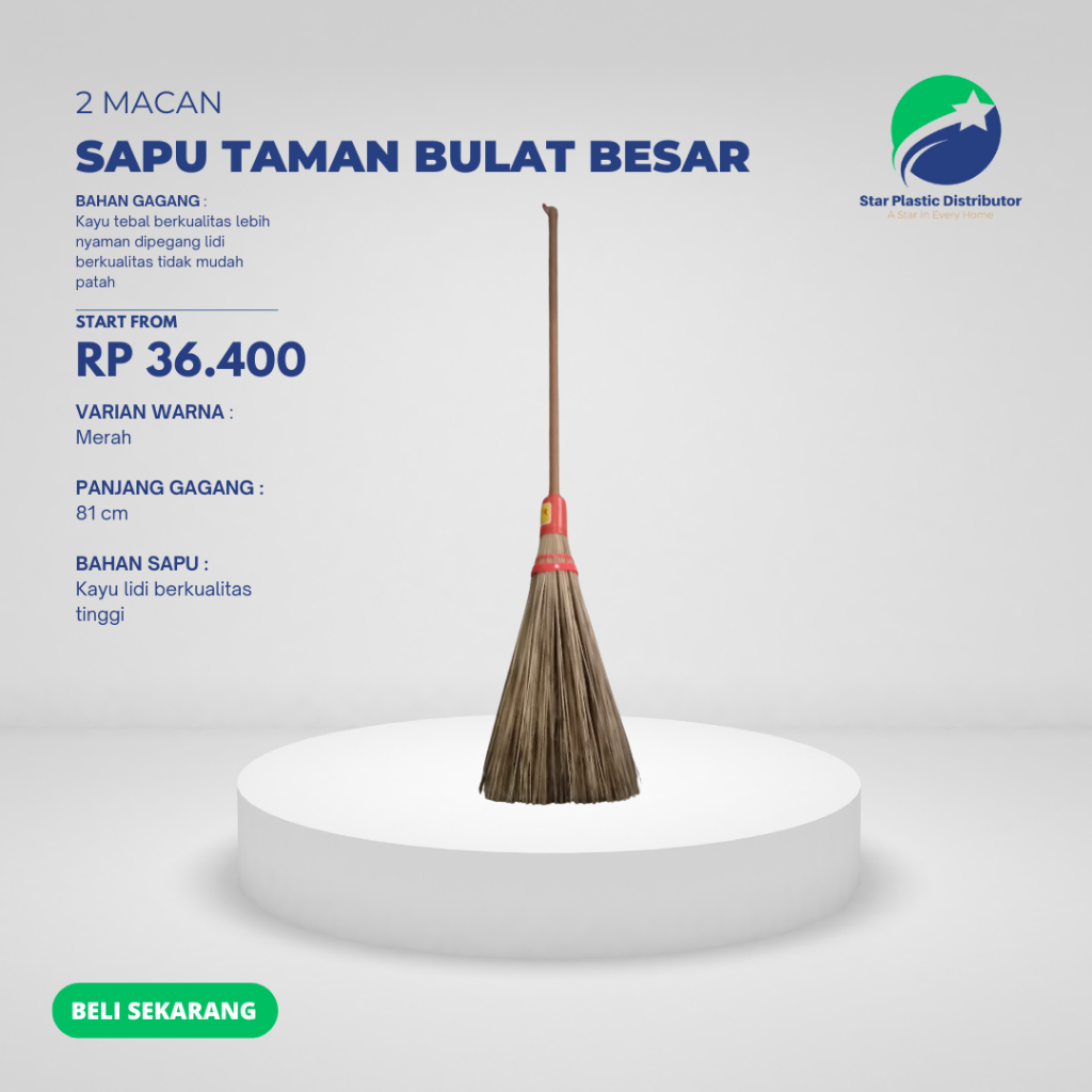 Jual Sapu Lidi + Gagang Taman Bulat Besar 2 Macan | Shopee Indonesia