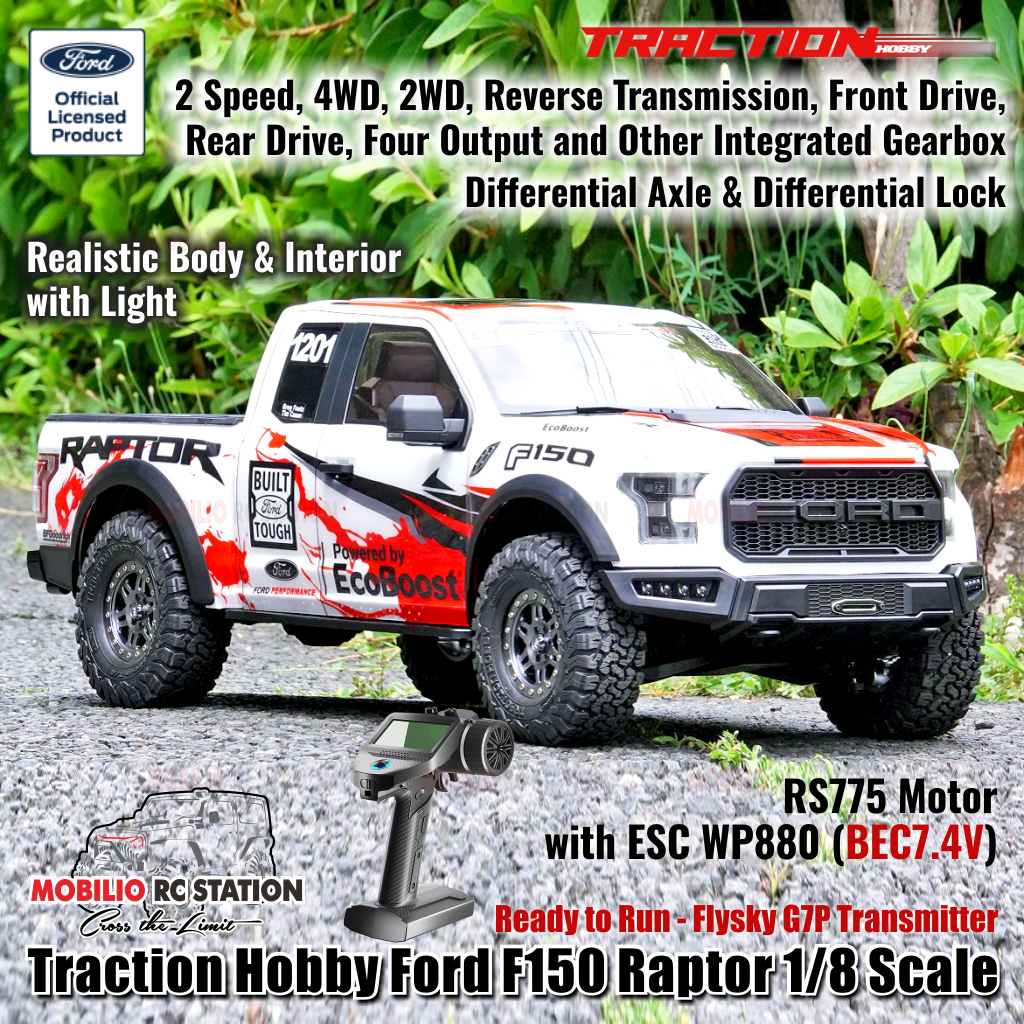 Jual Traction Hobby Ford F150 Raptor 1/8 Scale RTR RC Crawler Adventure ...