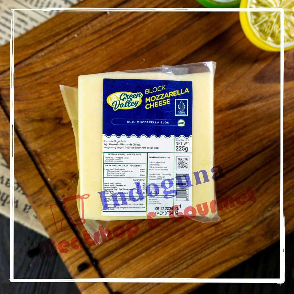 Jual Green valley Keju Mozarella Cheese Block 225gr | Shopee Indonesia