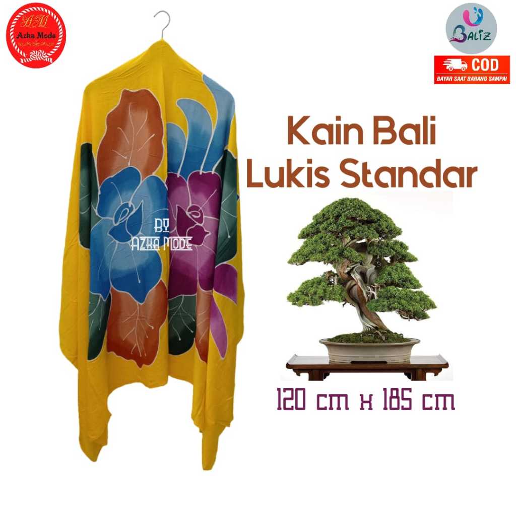 Jual kain pantai motif bunga lukis - kain pantai lukis standar - kain ...