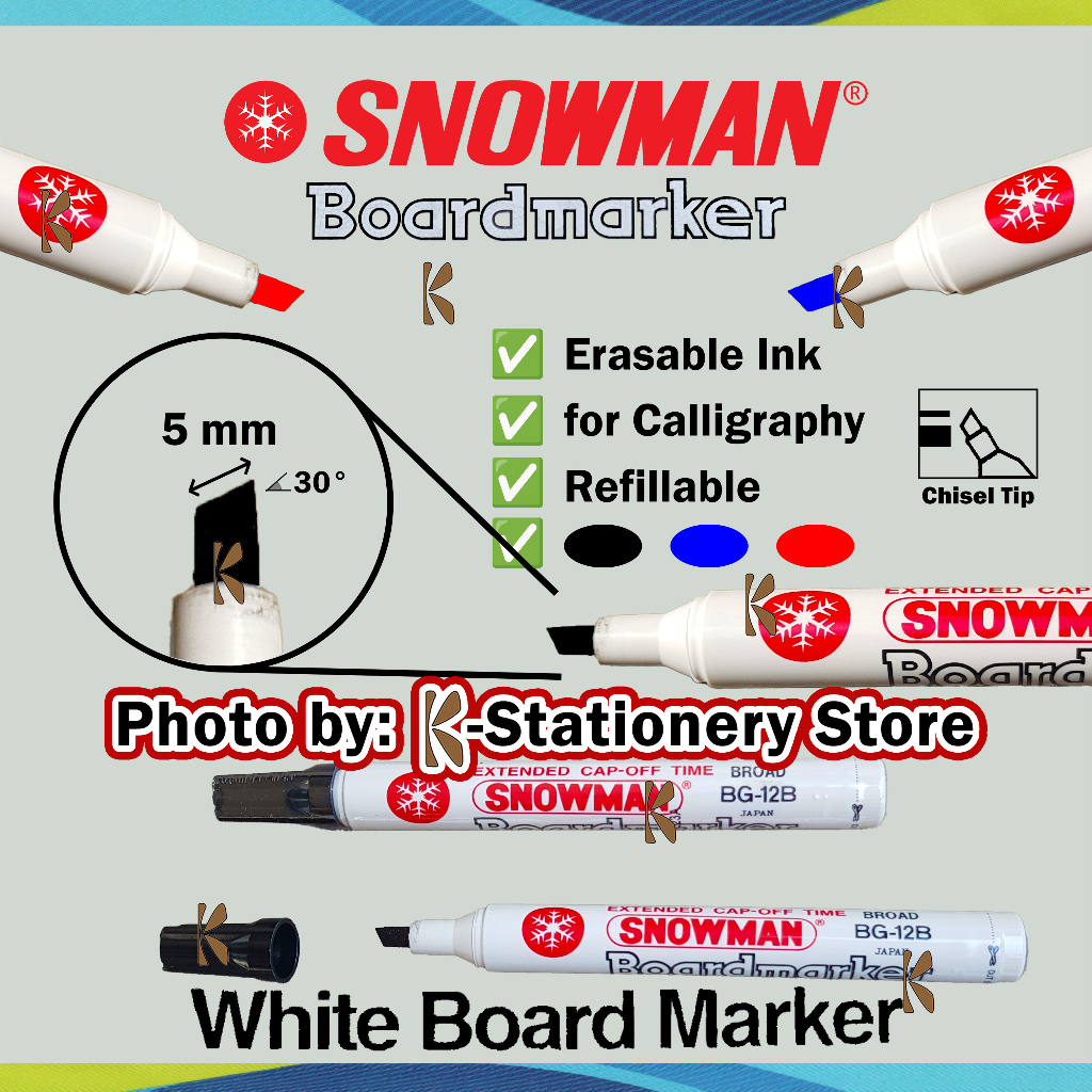 Jual [ Non - Permanent ] Snowman Spidol Papan Tulis Kaligrafi Original ...