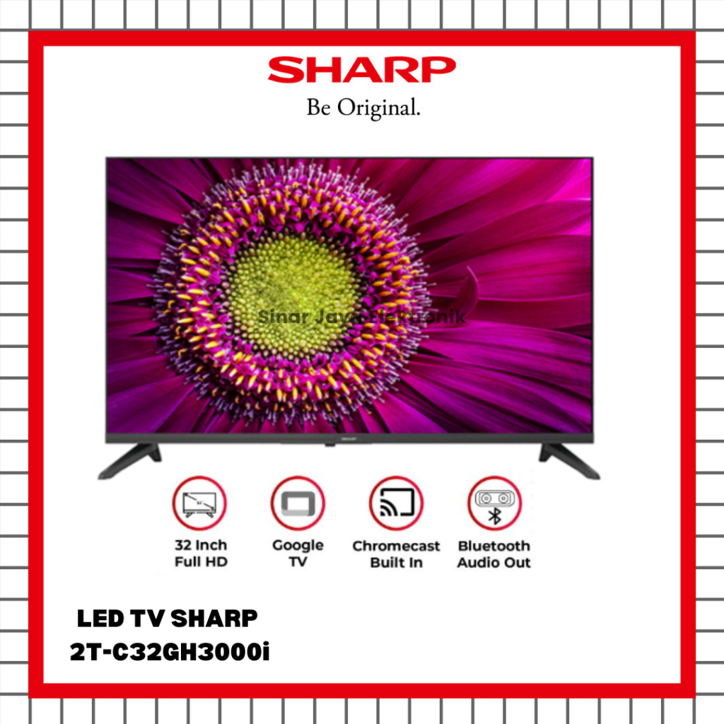 Jual (KHUSUS INSTAN) LED TV SHARP 2T-C32GH3000i 32 INCH 2K GOOGLE TV | Shopee Indonesia