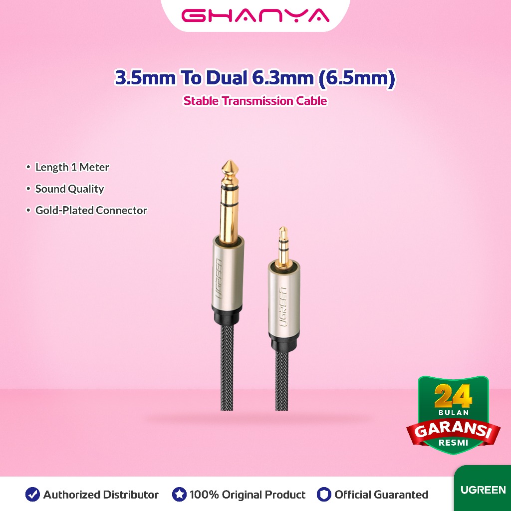 Jual UGREEN Kabel Aux 3.5mm To 6.5mm Stereo Audio TRS Stereo 1 Meter 10625 | Shopee Indonesia