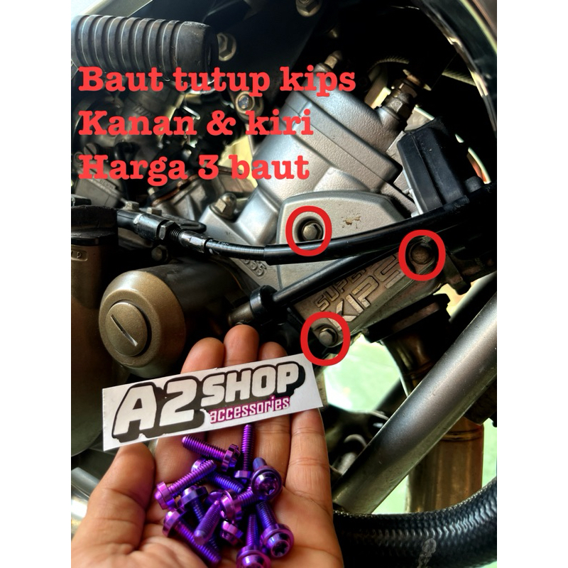 Jual BAUT TITANIUM KIPS NINJA SS R RR HARGA 3 BAUT | Shopee Indonesia