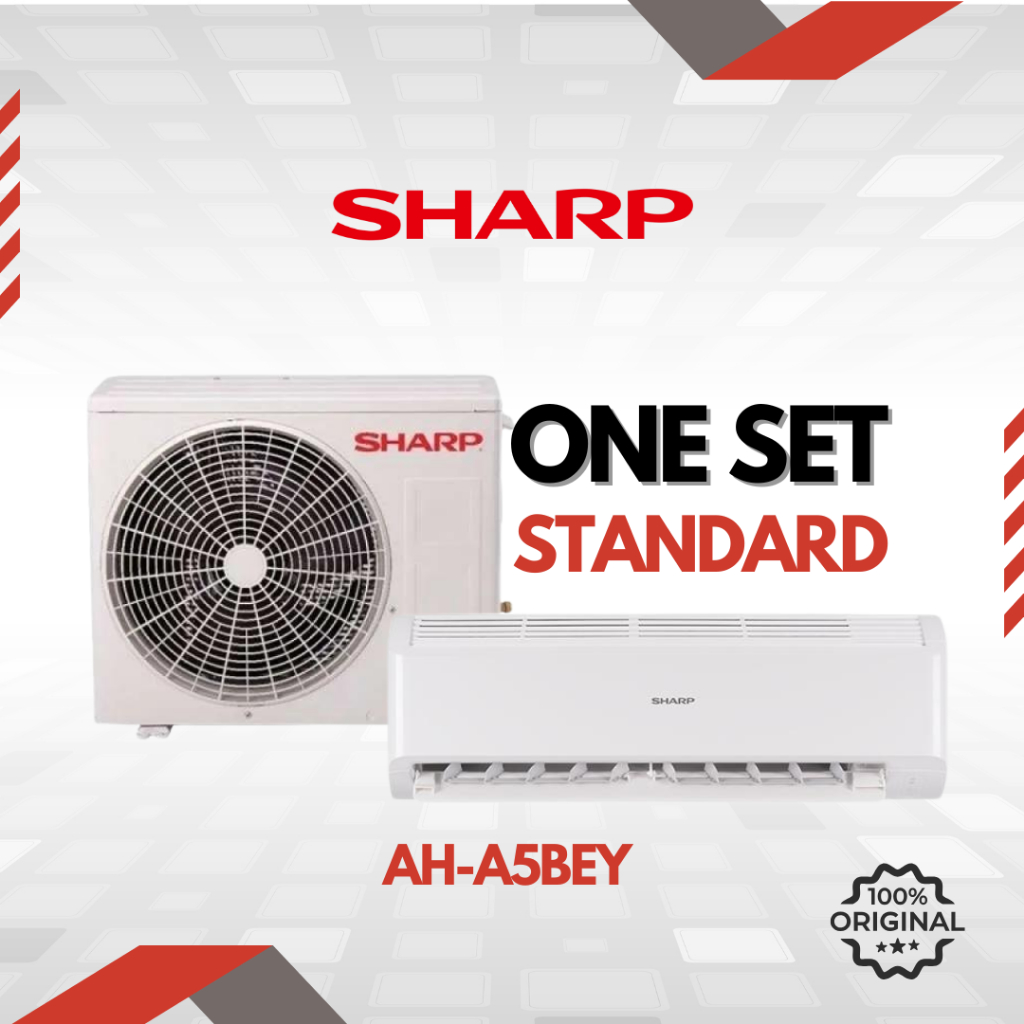 Jual AC SHARP ONE SET AH-A5BEY SPLIT 1/2 PK STANDARD BARU (INDOOR+OUTDOOR) | Shopee Indonesia