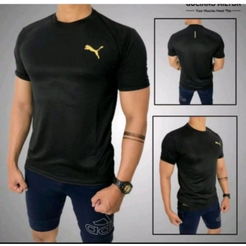 Jual Kaos Running Pria hitam kaos gym fitnes Official 2024 | Shopee ...