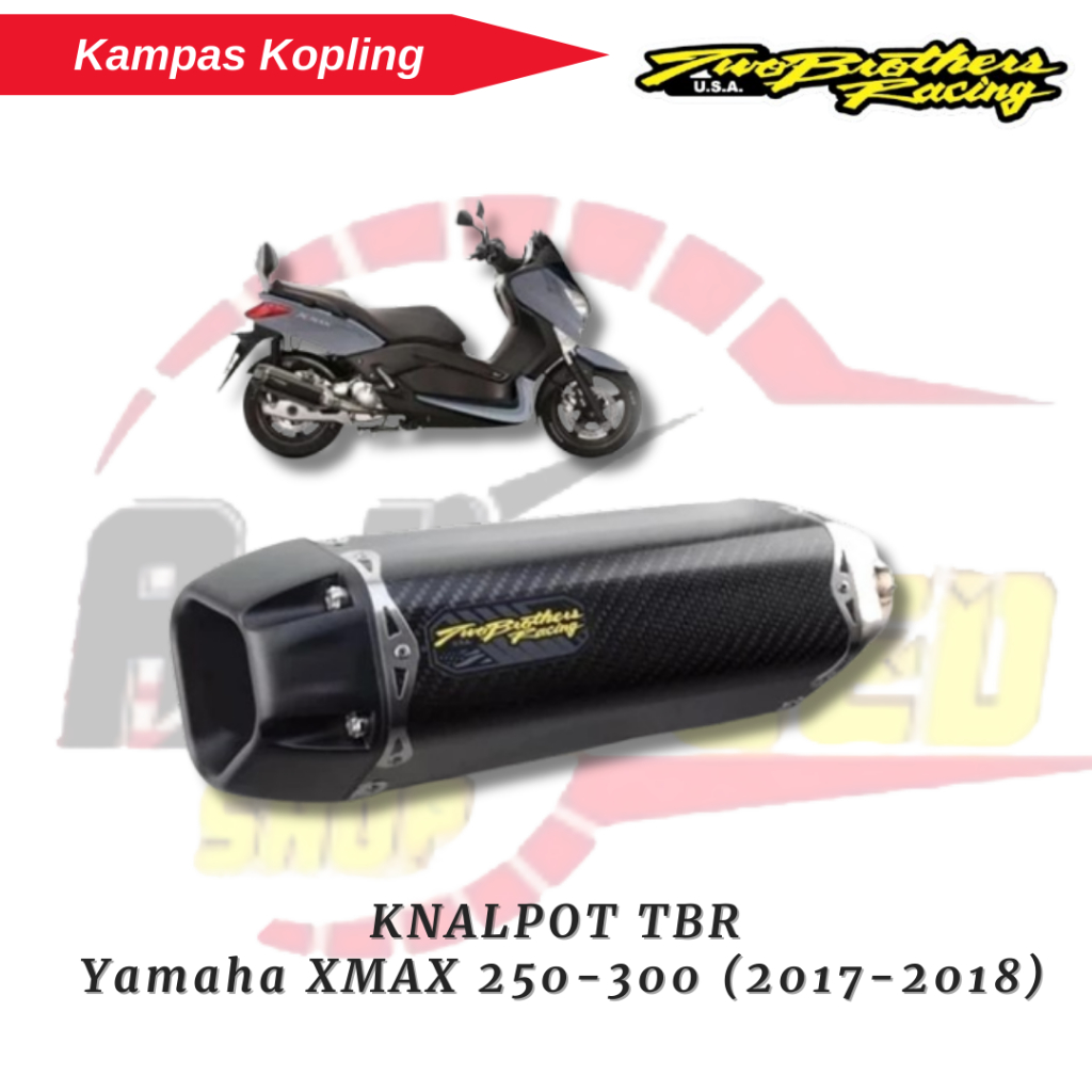 Jual Two Brothers Racing Knalpot Full System Carbon Yamaha XMAX 250-300 Tahun 2017-2018 | Shopee ...