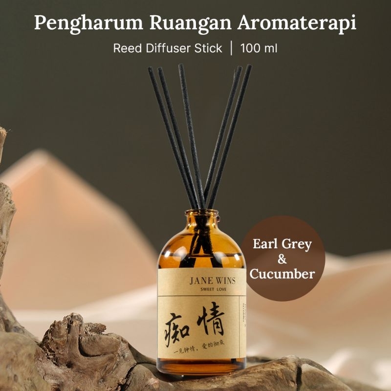 Jual REED DIFFUSER PREMIUM 100ML PENGHARUM RUANGAN AROMATHERAPY DIFUSER HOTEL STICK FIBER HITAM ...