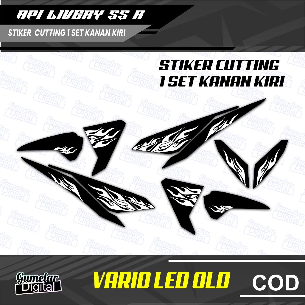 Jual CUTTING STIKER SIMPEL HONDA VARIO LED OLD 125 150 API LIVERY SS R ...