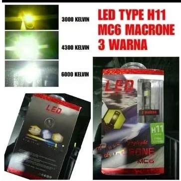 Jual LED MACRONE MC6 3WARNA H11 | Shopee Indonesia