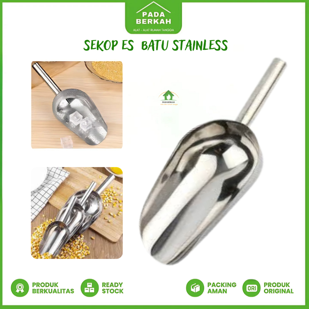 Jual Skop Es Batu Sekop Tepung Beras Kopi Stainless Steel Ukuran 8 9 10 ...