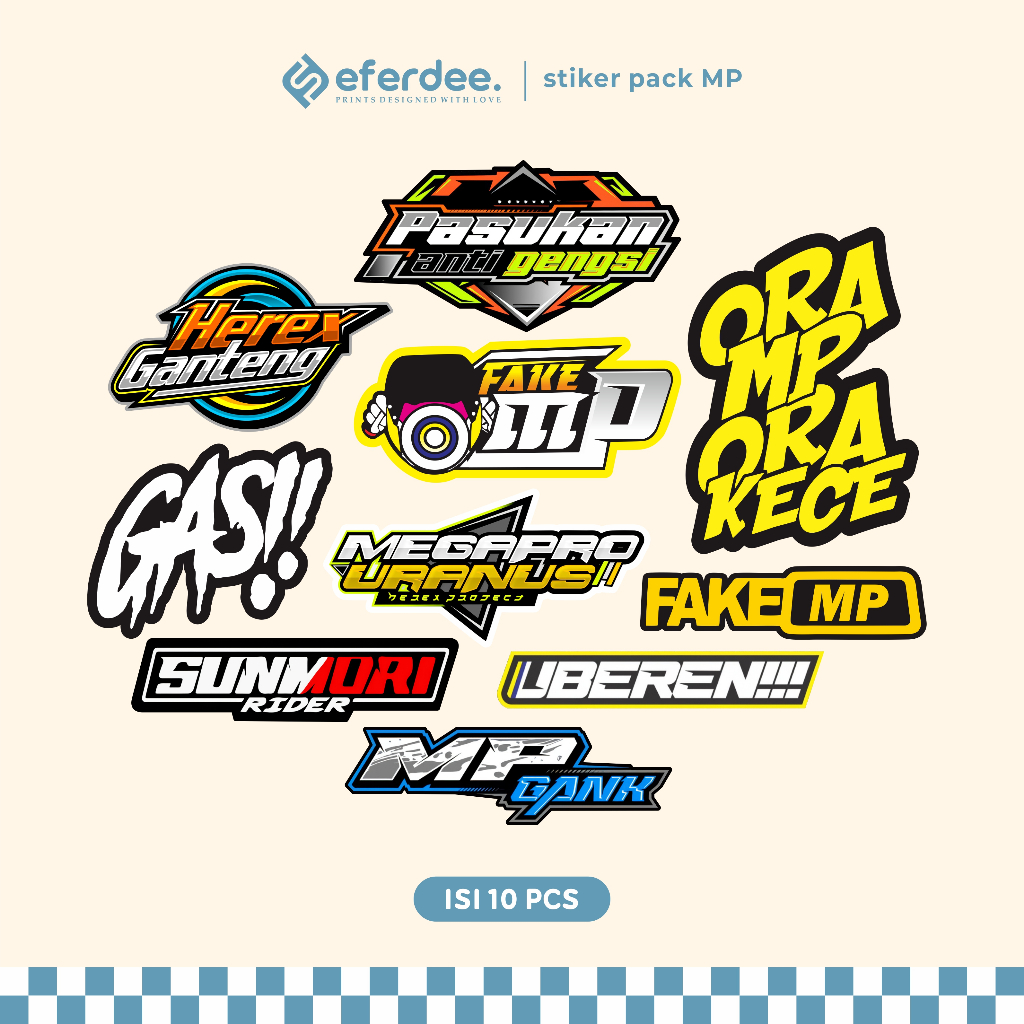Jual Stiker Sticker Pack MP Mega Pro | Sticker Motor - Case HP - Laptop ...