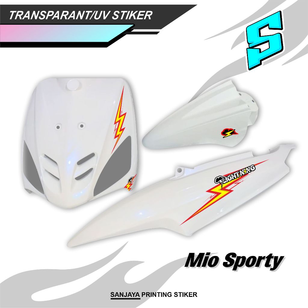 Jual STIKER TRANSPARAN YAMAHA MIO SPORTY TRANSPARAN PREMIUM LIGHTNING ...
