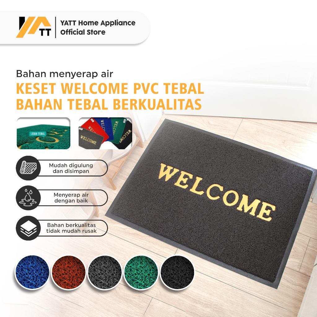 Jual YATT Keset Lantai WELCOME UK 40X60CM ANTISLIP / Keset Mie / Keset ...