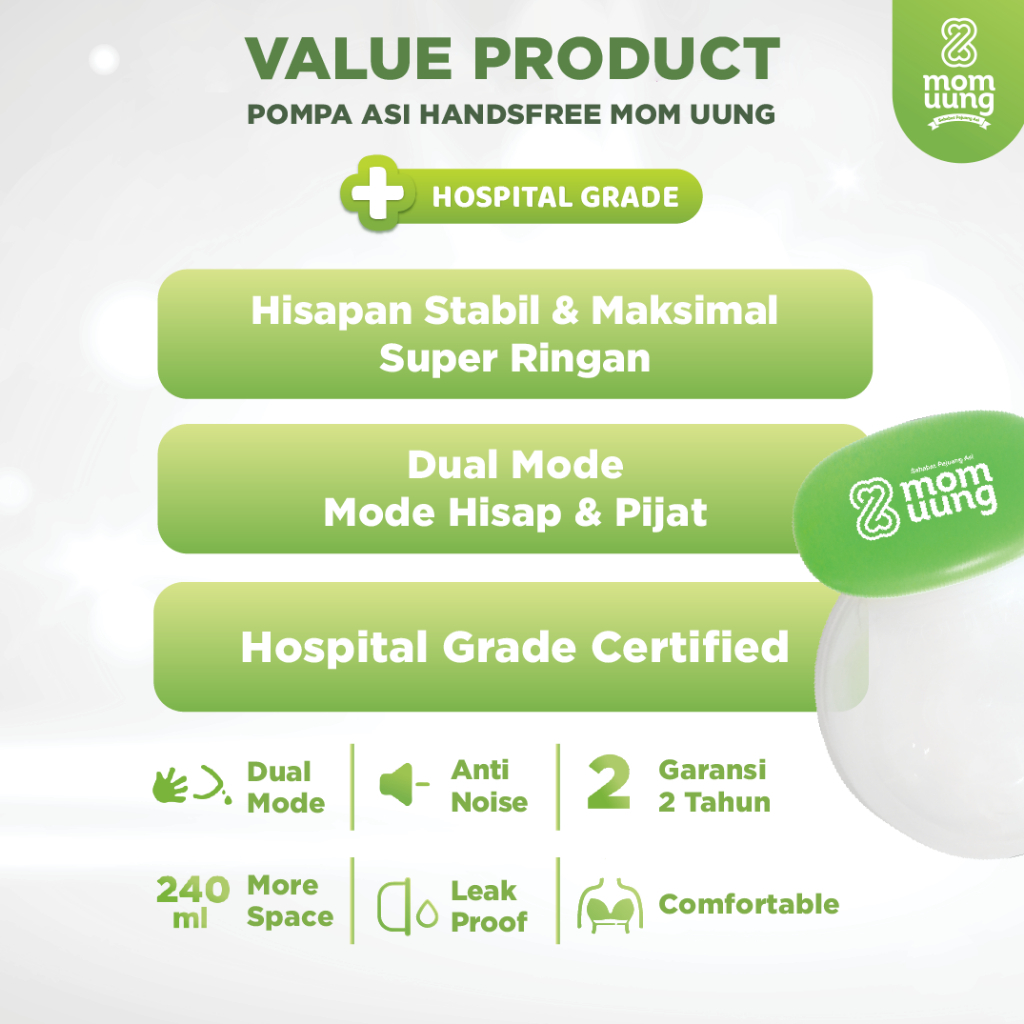 Jual Mom Uung Pompa ASI Portable Handsfree Wireless Dual Mode ...