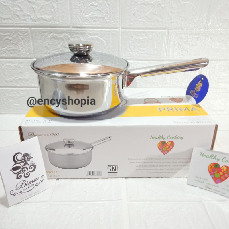 Jual Panci Susu BIMA Saucepan Prima dan Morganware Stainless 16cm 18cm ...