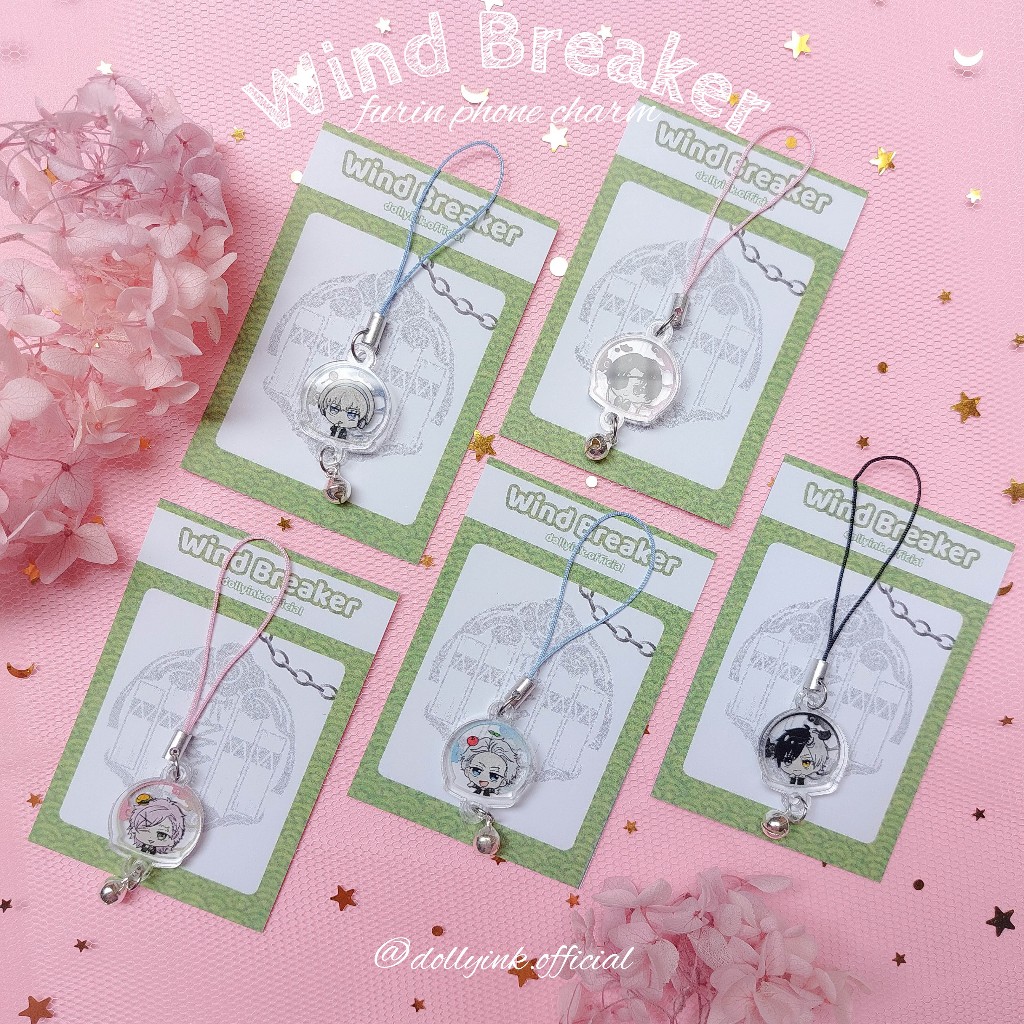 Jual Wind Breaker Furin Phone Charm/Wind Breaker Phone Strap/Wind ...
