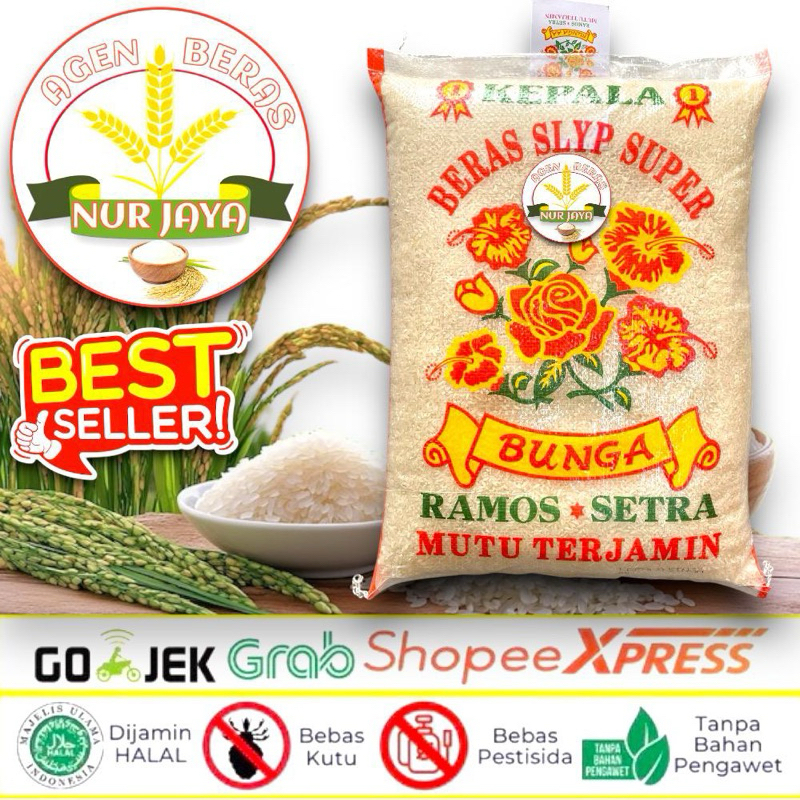 Jual BERAS CAP BUNGA 5kg/10kg/20kg/25kg | Shopee Indonesia