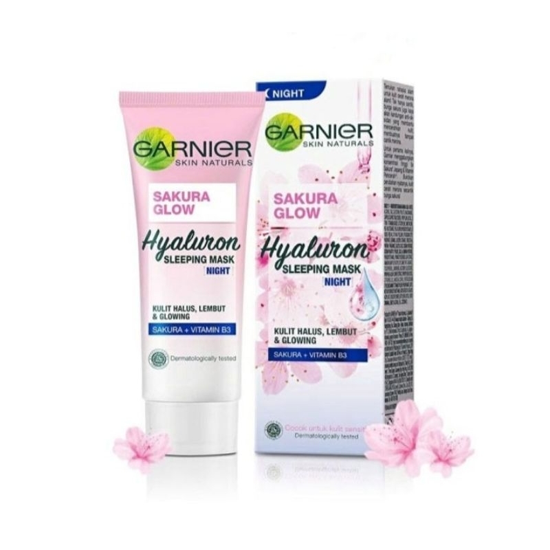 Jual Garnier Sakura Glow Hyaluron Sleeping Mask Night 20 ML | Shopee ...