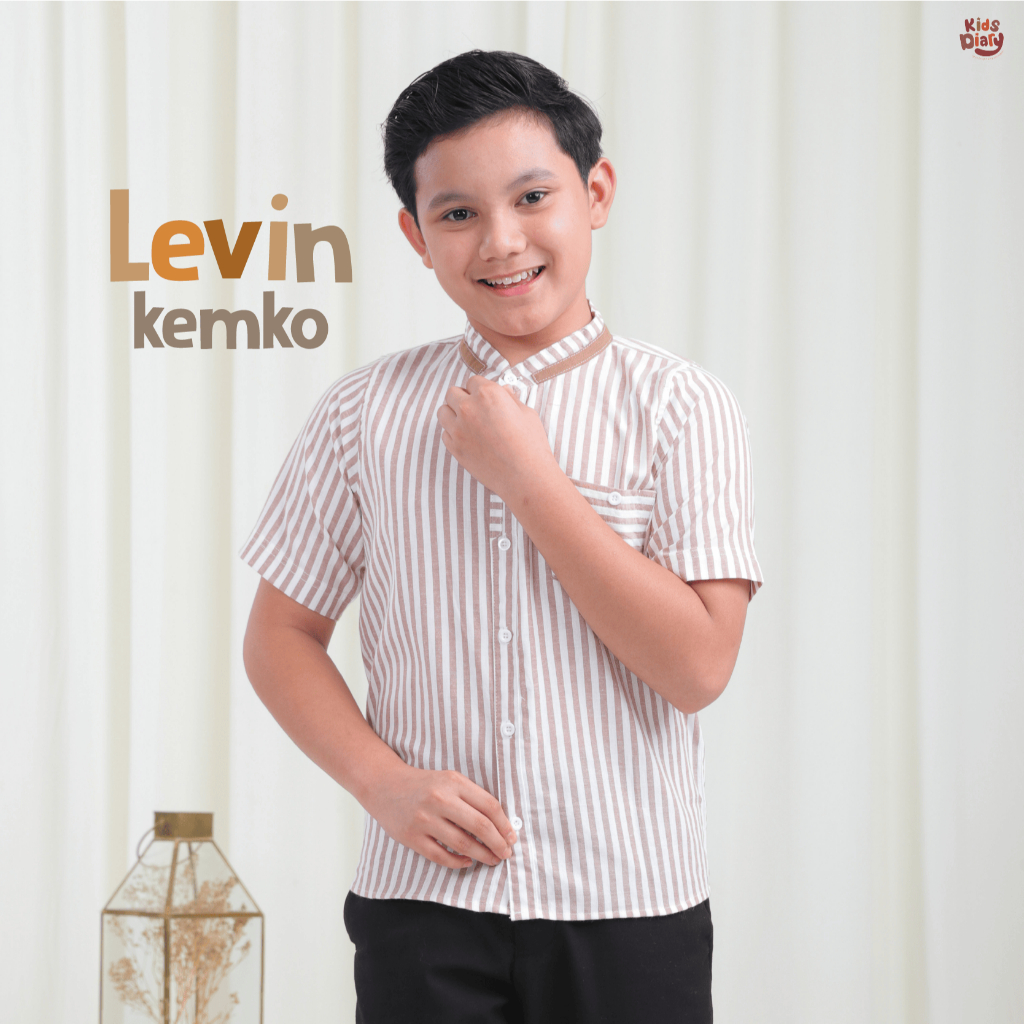 Jual Kids Diary Plus - Kemeja Koko Anak Laki-Laki Levin Motif Salur ...