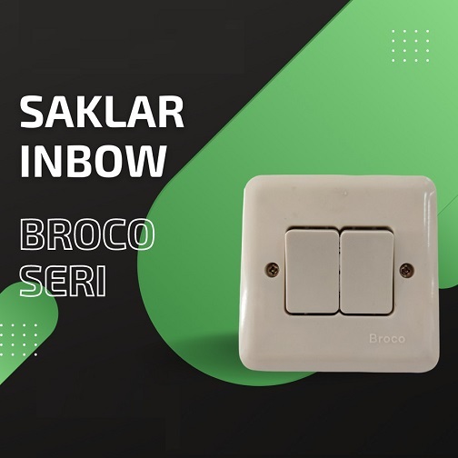 Jual Saklar Seri Broco New Gee IB Cream Double Switch Inbow Tanam ...