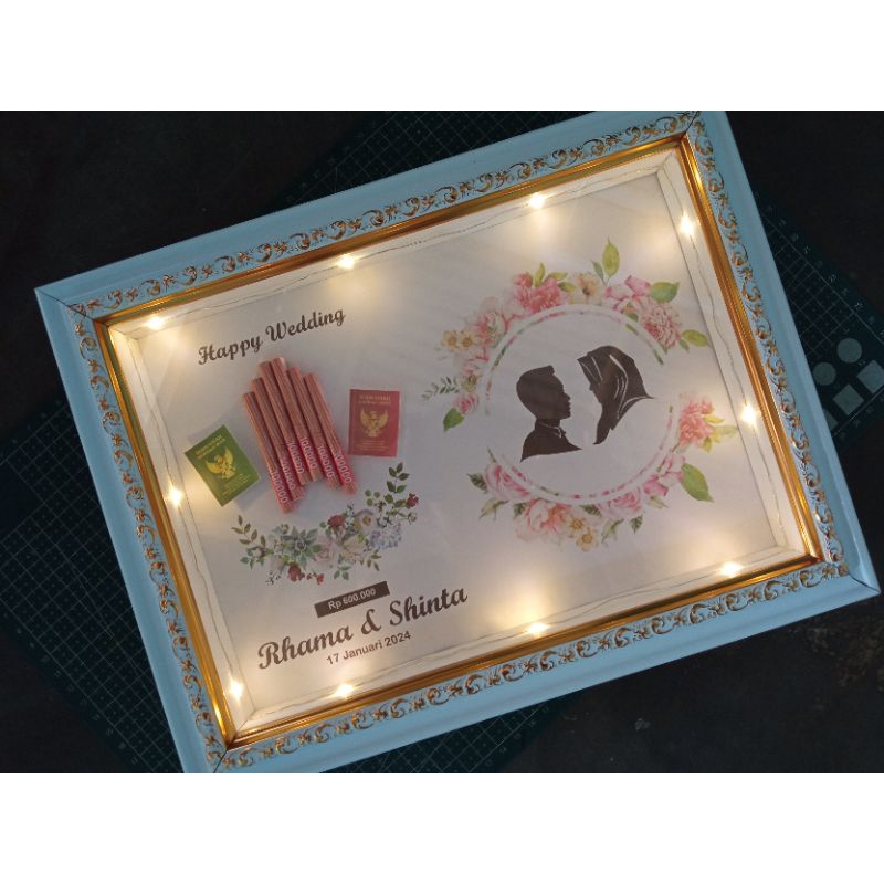 Jual Bingkai Mahar Pernikahan Custom 20 x 30 cm free lampu | Shopee ...