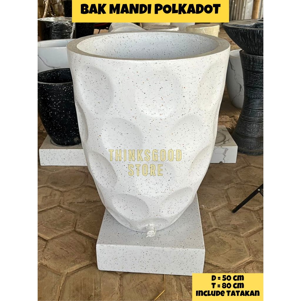 Jual BAK MANDI GENTONG AIR MINIMALIS MODEL TERASO CAPSUL TYPE POLKADOT ...