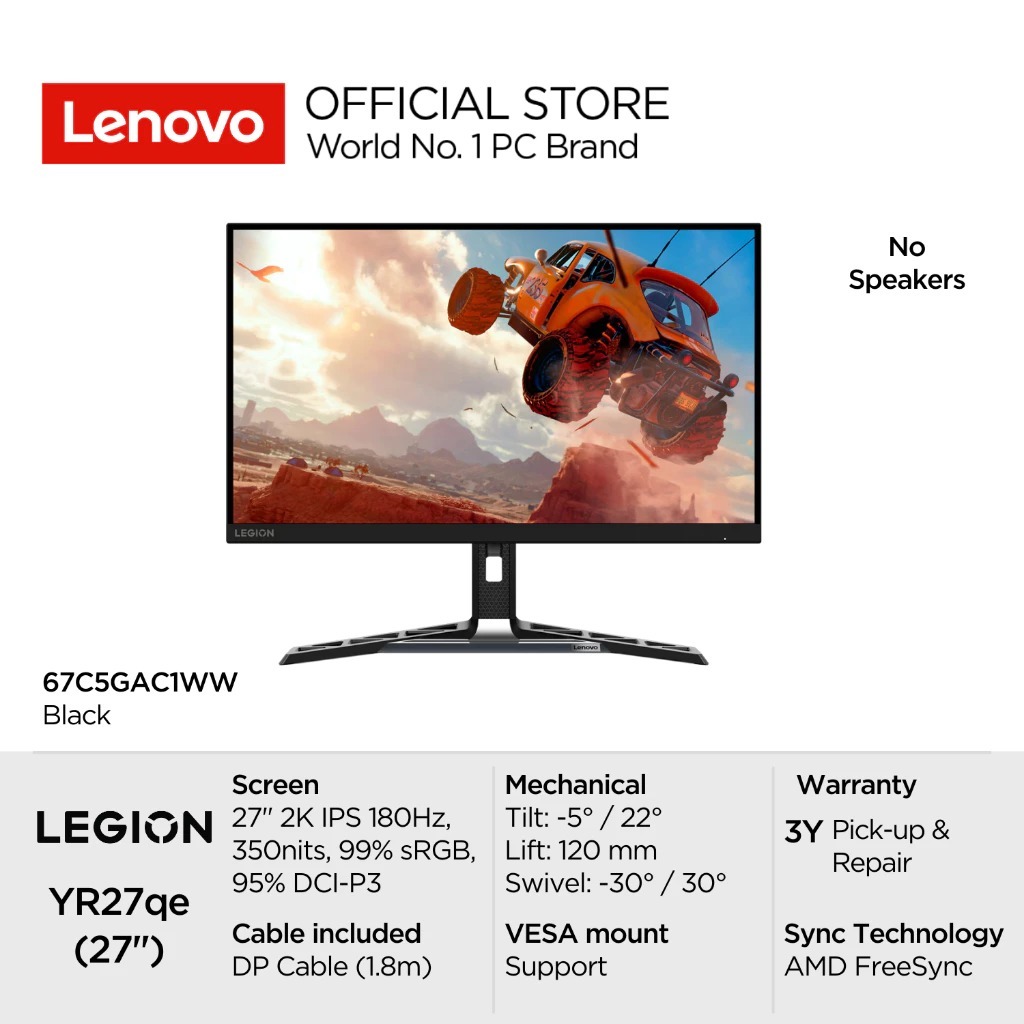 Jual Lenovo Gaming Monitor Legion-R27qe-27-2K-IPS-AMD-FreeSync-180Hz-99 ...