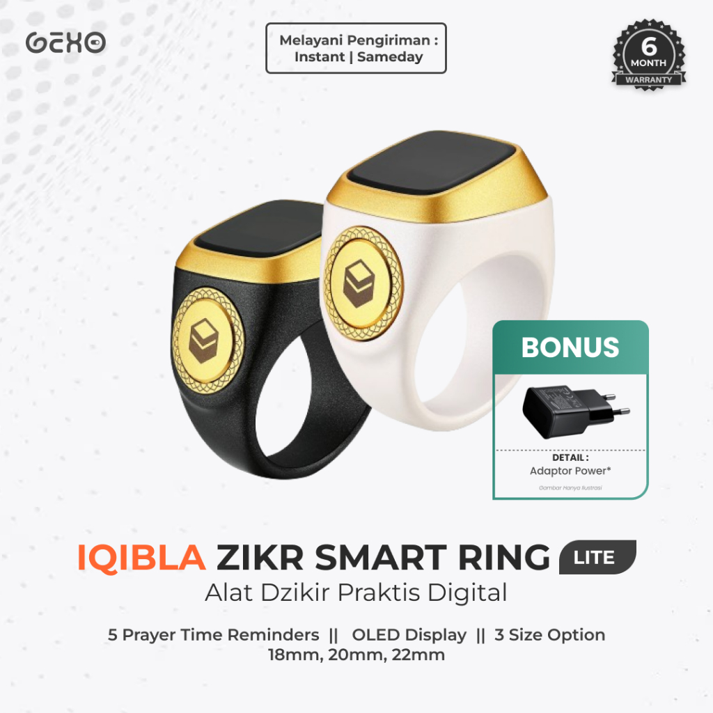 Jual iQibla Zikr Smart Ring Lite Cincin Tasbih Digital Original | Shopee Indonesia