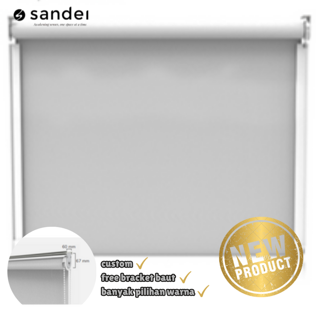 Jual Sandei Roller Blind Dimout - Blok cahaya 80% - Tirai Jendela Minimalis - Gorden Jendela ...
