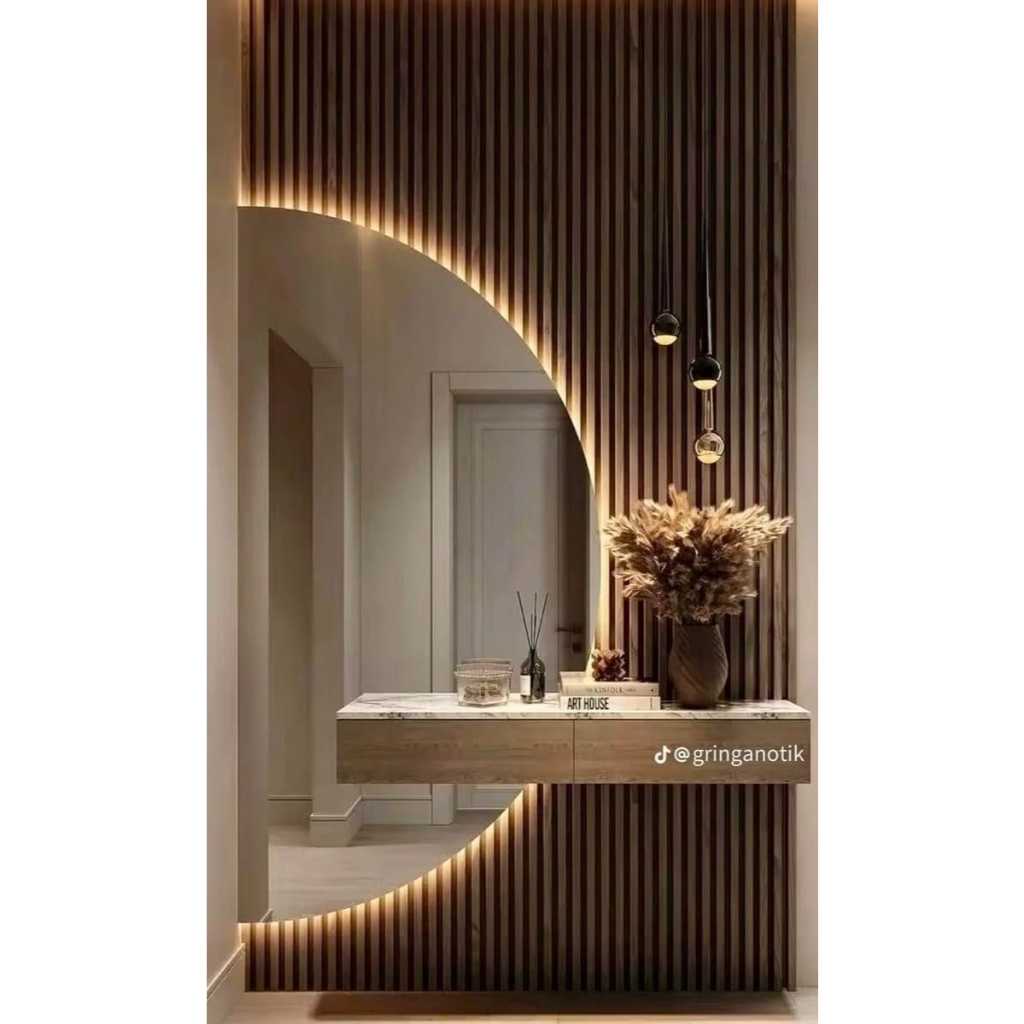 Jual Cermin Aesthetic LED Setengah Bulat Half Moon Dinding[GARANSI 100% ...