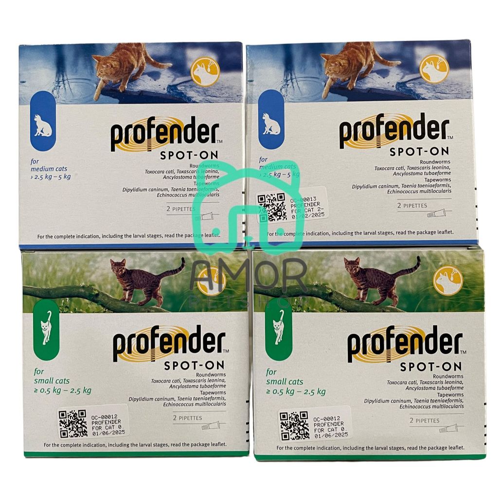 Jual PROFENDER SPOT-ON S (0,5 - 2,5 KG), M (2,5 - 5 KG) HARGA PERBOX - OBAT CACING PADA KUCING ...