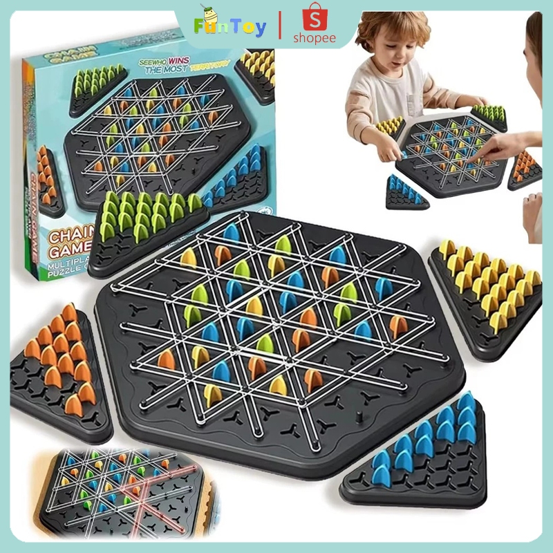 Jual FUNTOY Chain Triangle Multiplayer Puzzle Board Game Puzzle ...