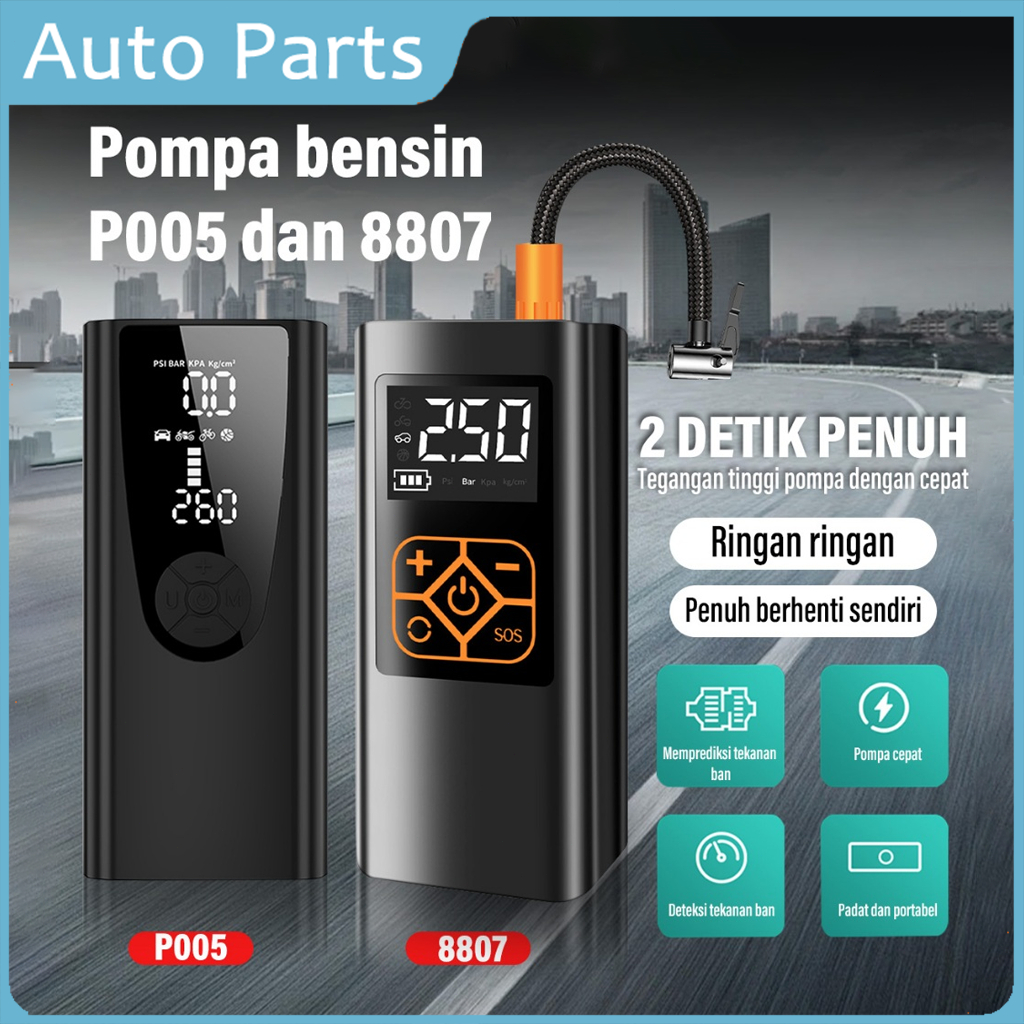 Jual Pompa Ban Electric 10000mAh Dengan port pengisian USB, lampu LED ...
