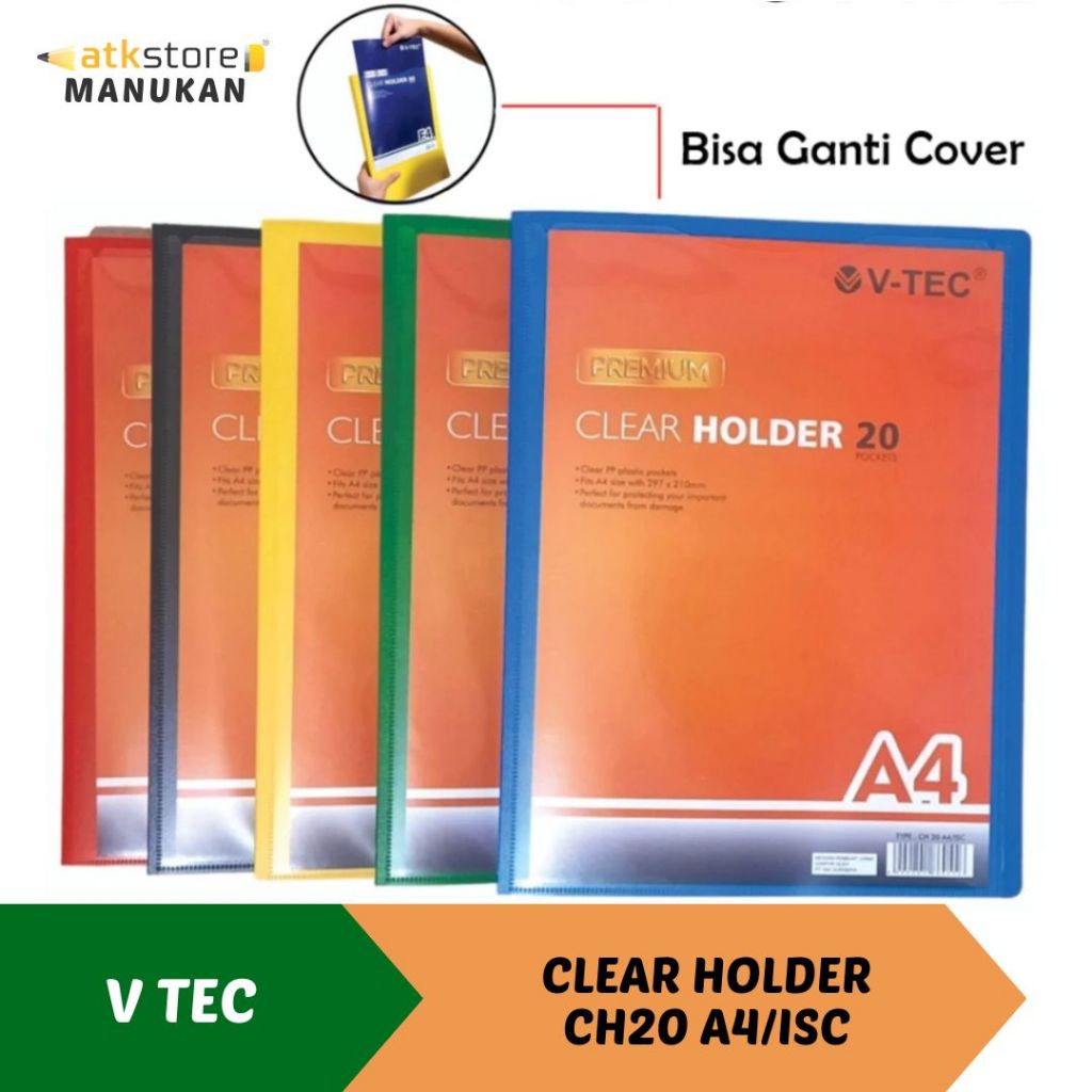 Jual V Tec Clear Holder A4 CH/ISC ISI 20 Lembar Document Keeper bisa ...