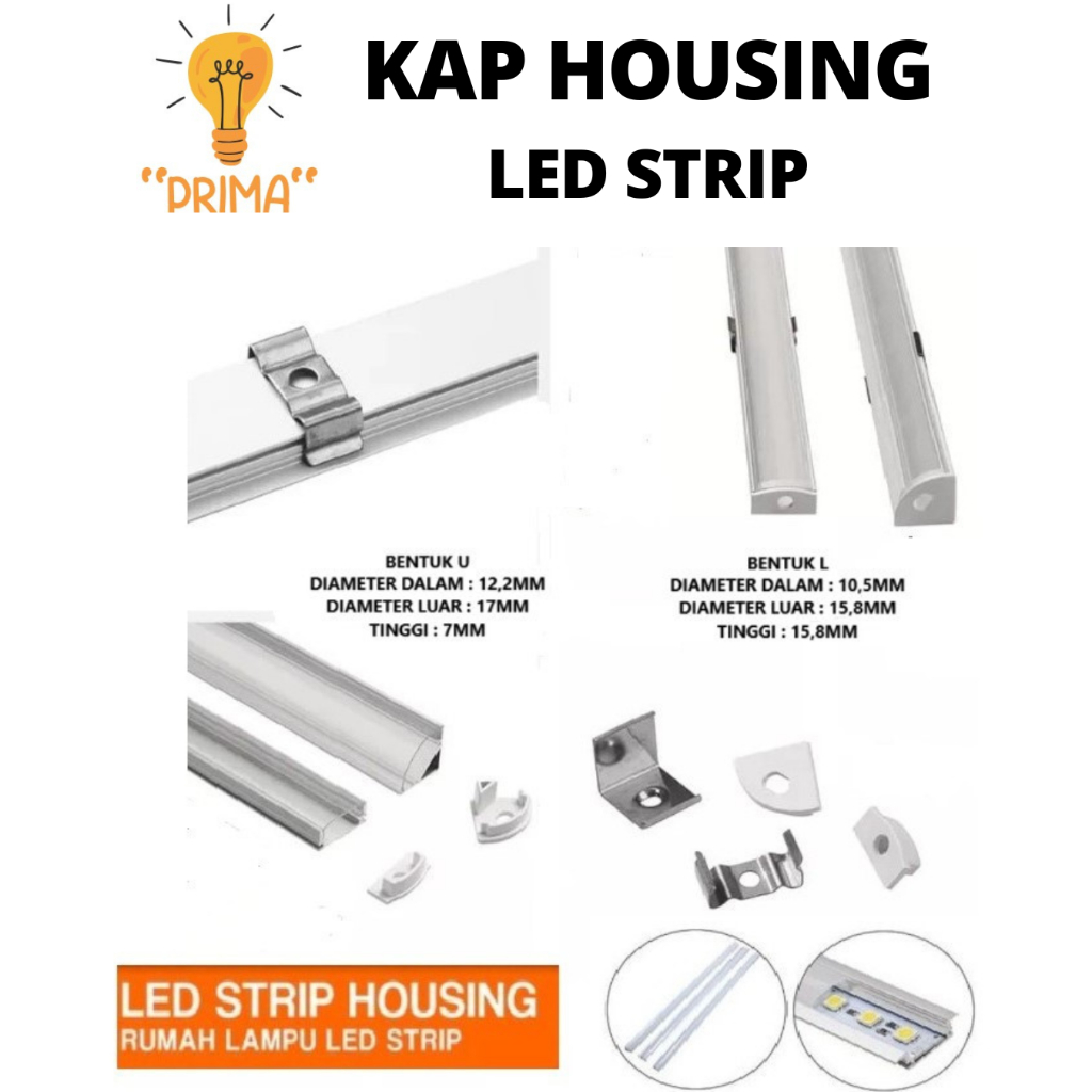 Jual KAP HOUSING ALUMUNIUM LED STRIP 1 METER/ COVER LAMPU LED STRIP ...