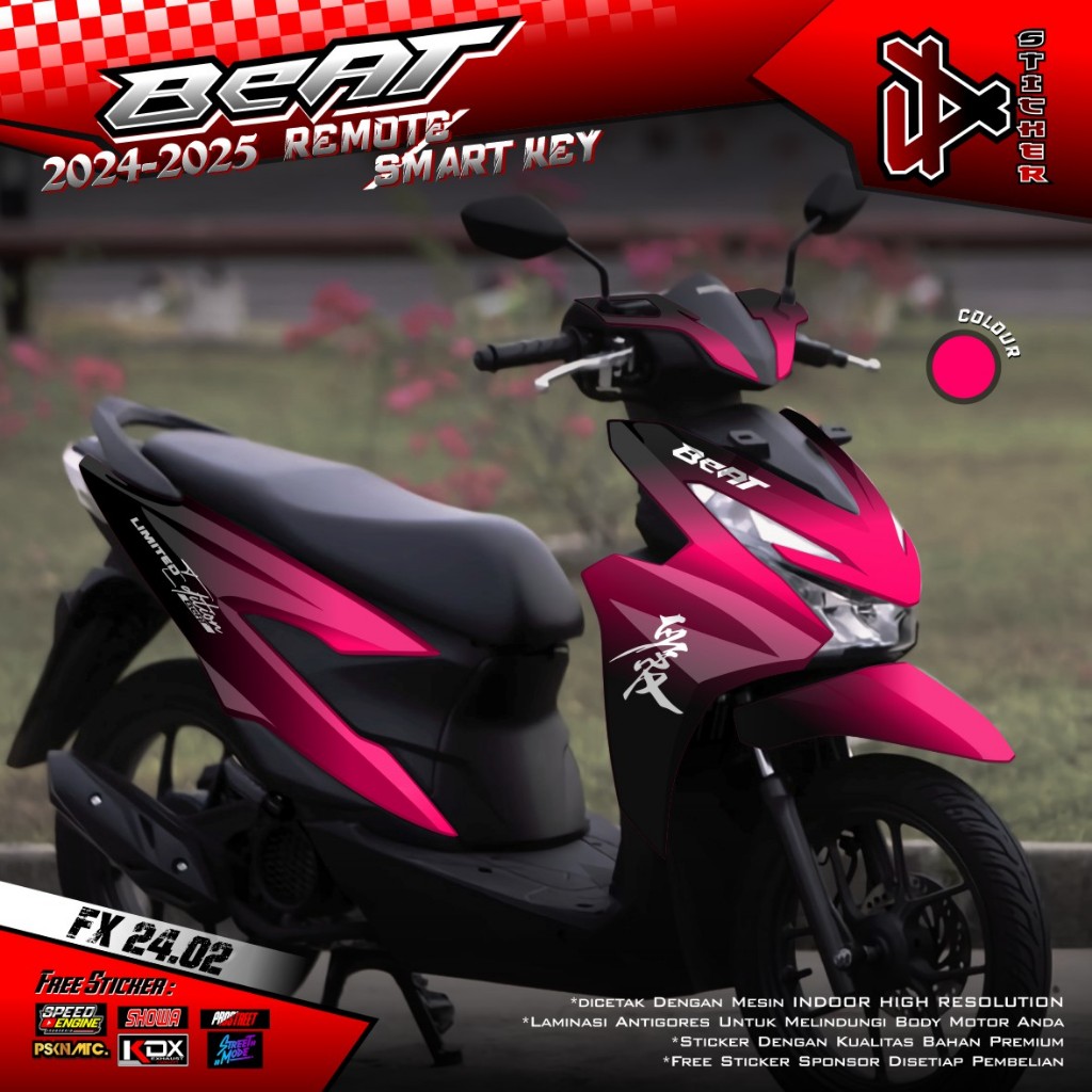 Jual TERBARU Decal Stiker Honda Beat CBS Street Deluxe Gen 2 SMART KEY ...